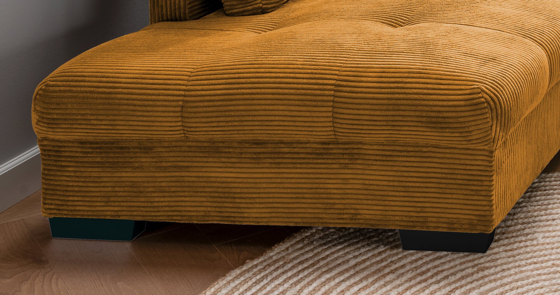 Ecksofa, Alvito | Goldfarben | Ottomane links | 466081489000