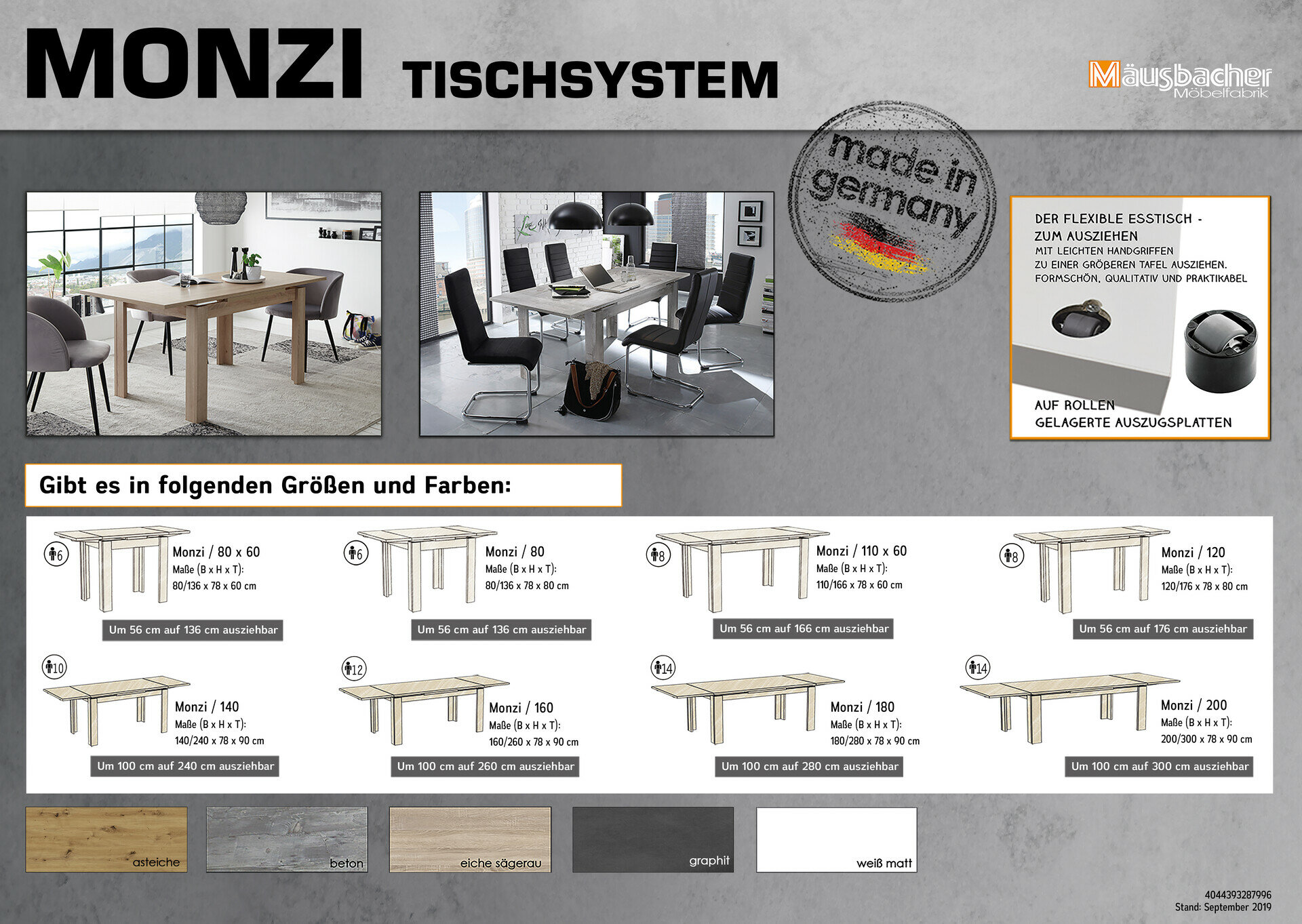 Esstisch, Monzi | Eichefarben | 432028831000