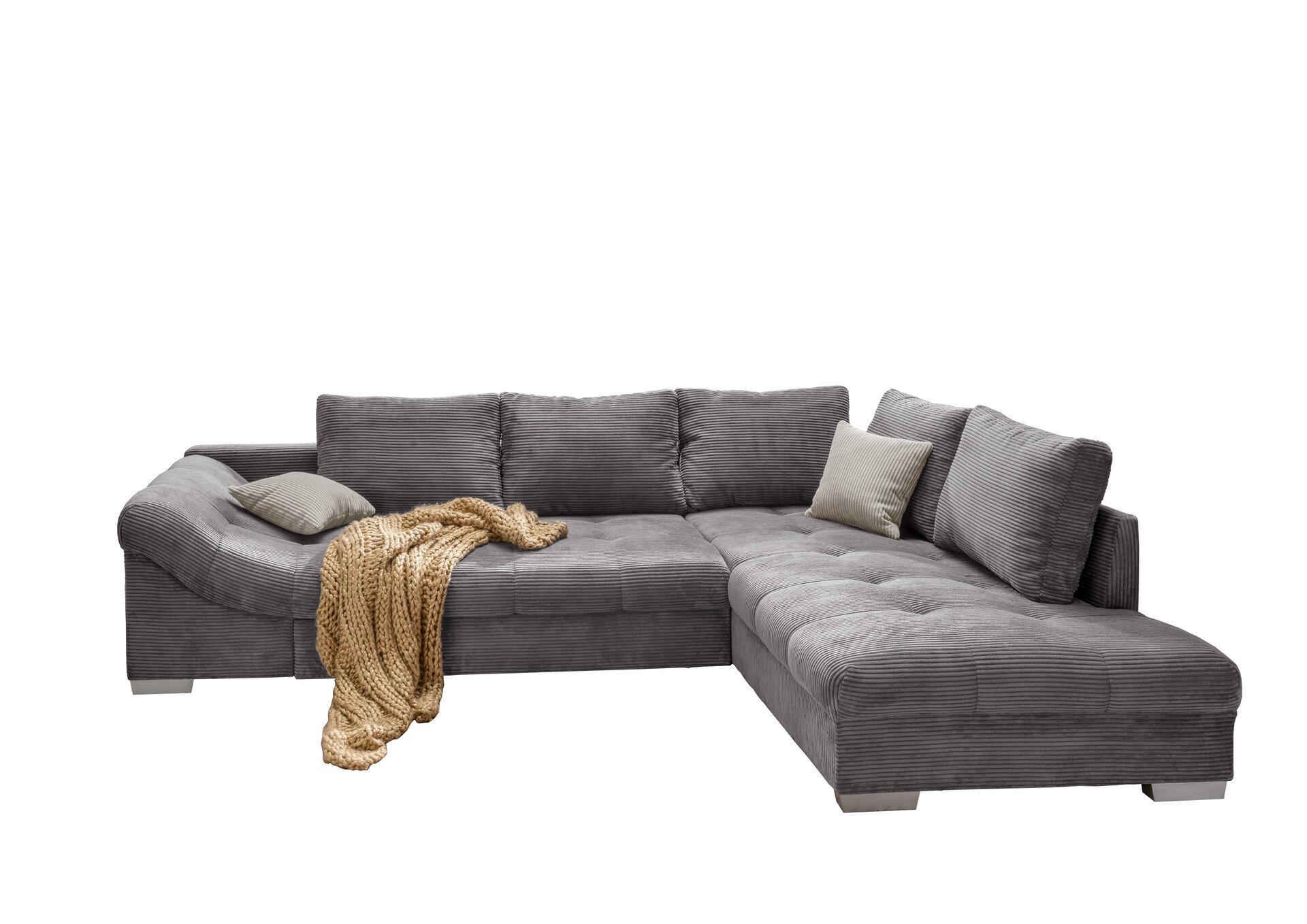 Ecksofa, Alvito | Grau | Ottomane rechts | 466081480000