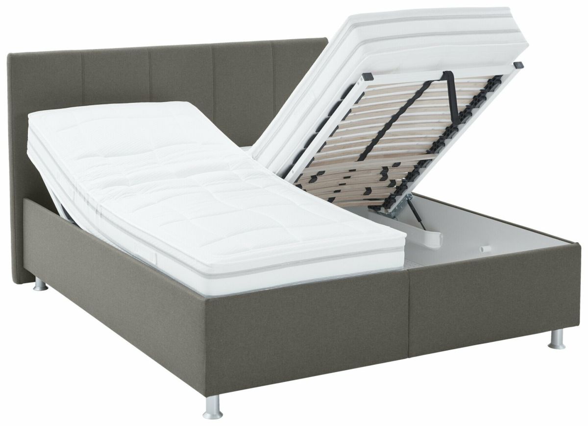 Polsterbett, Melina | Dunkelgrau | 200x200cm | 0000362500044